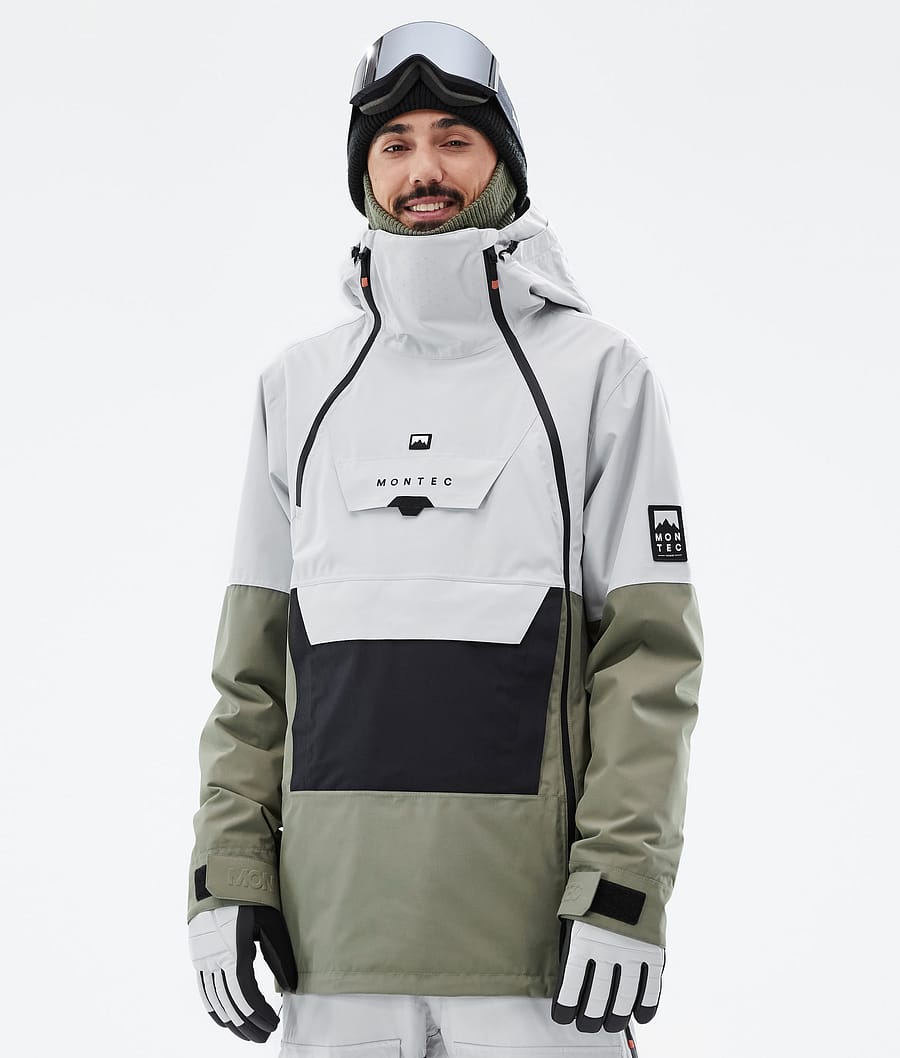 Montec Doom Men's Ski Jacket Light Grey/Black/Greenish | Ridestore.com