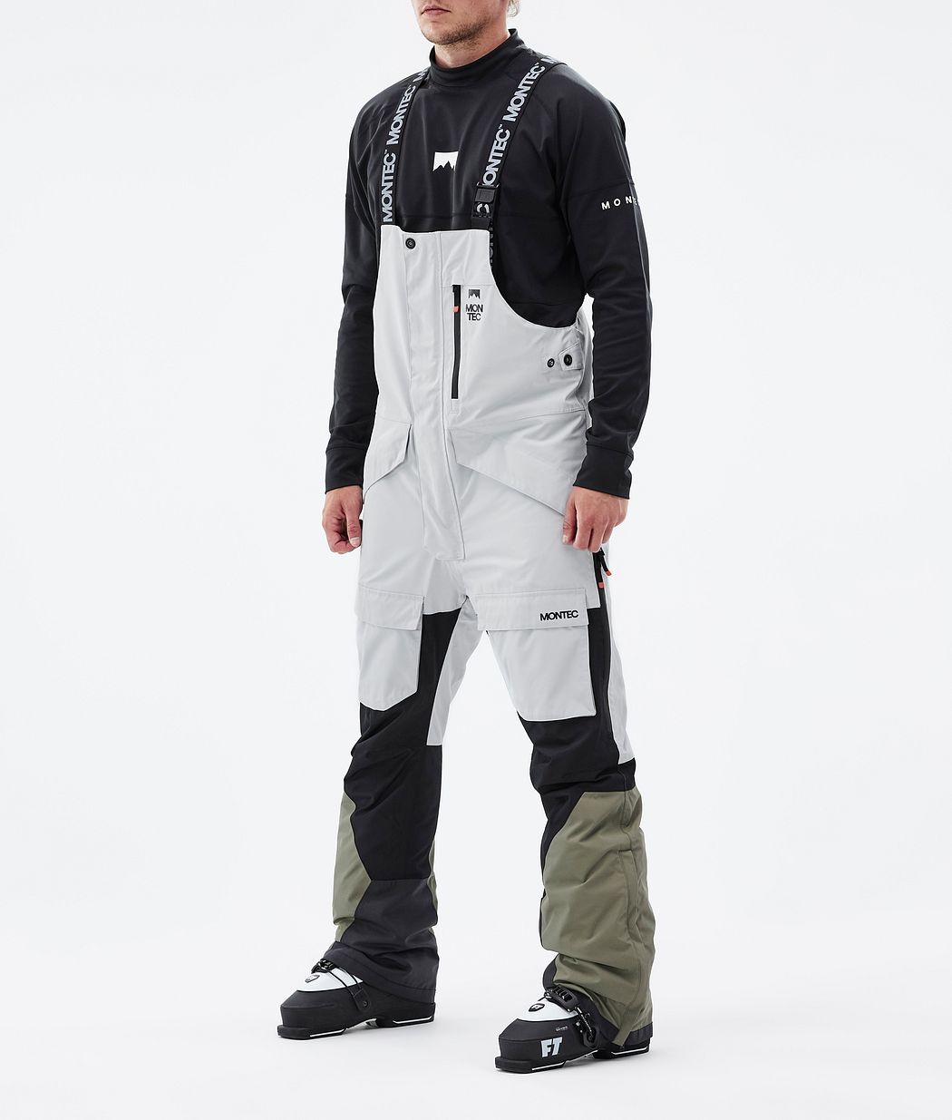 Montec Fawk Ski Pants Men Light Grey/Black/Greenish | Ridestore.com