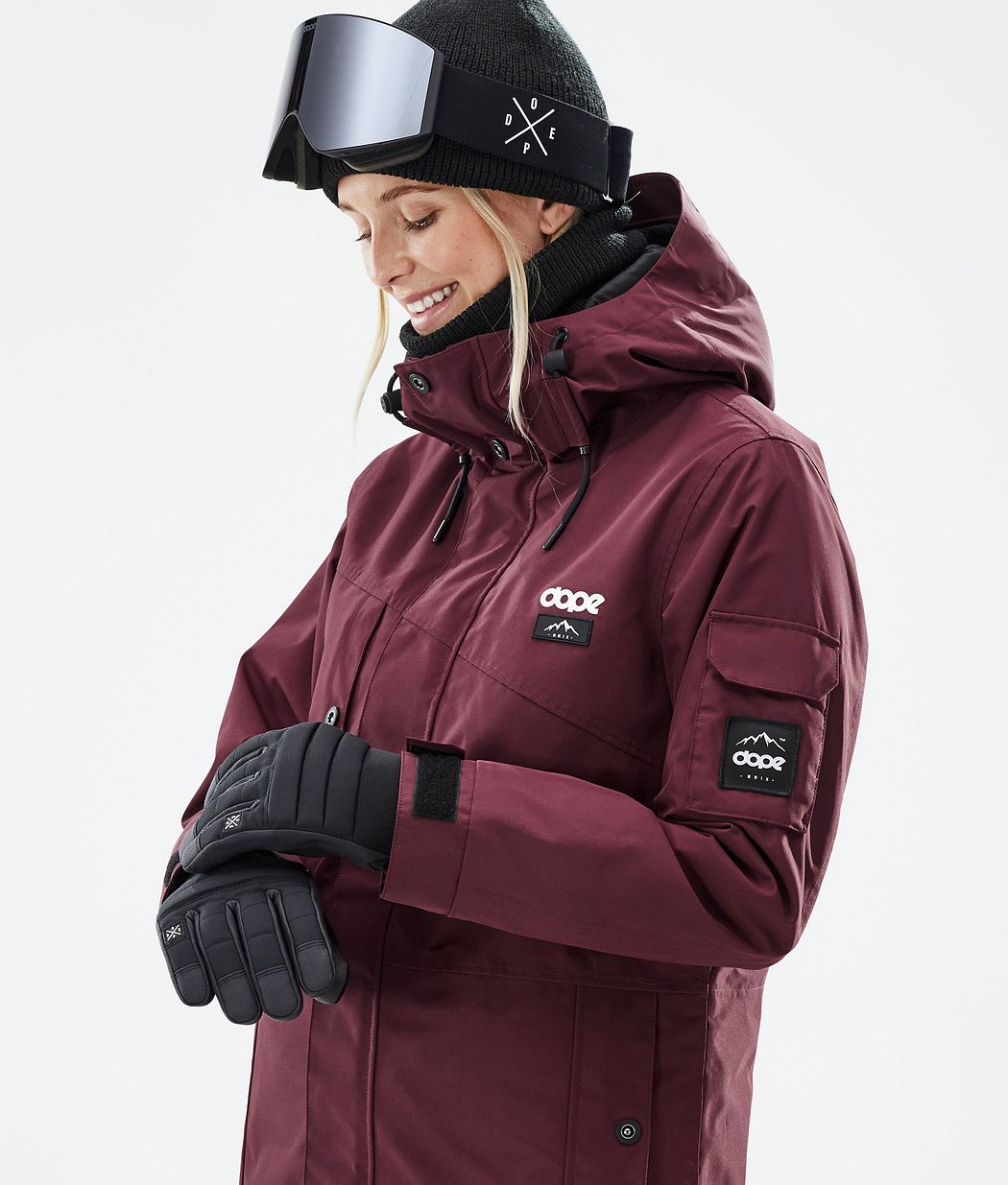 Dope Adept W Ski jas Dames Don Burgundy - Bordeauxrood | Ridestore.com