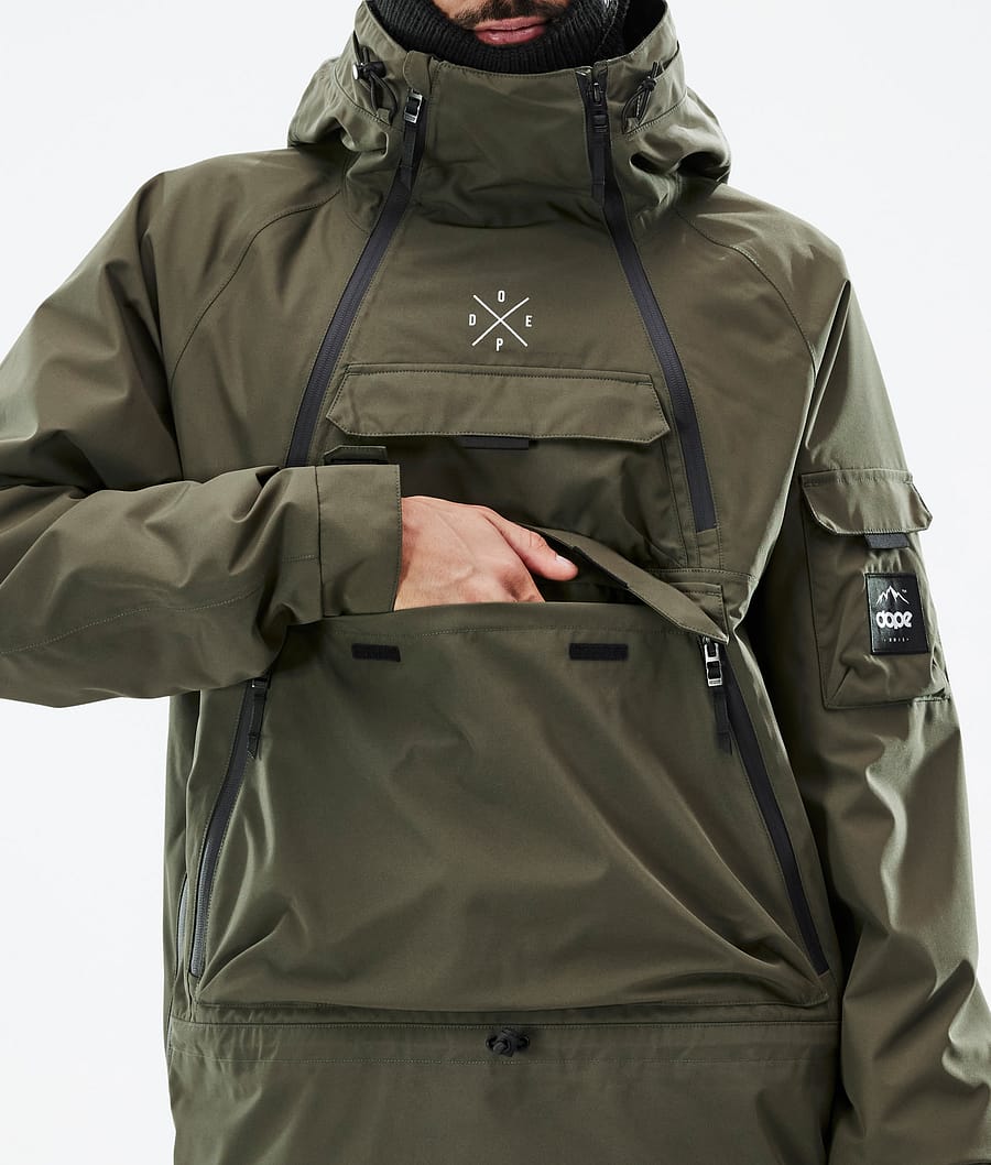Dope Akin Men's Snowboard Jacket Olive Green | Ridestore.com