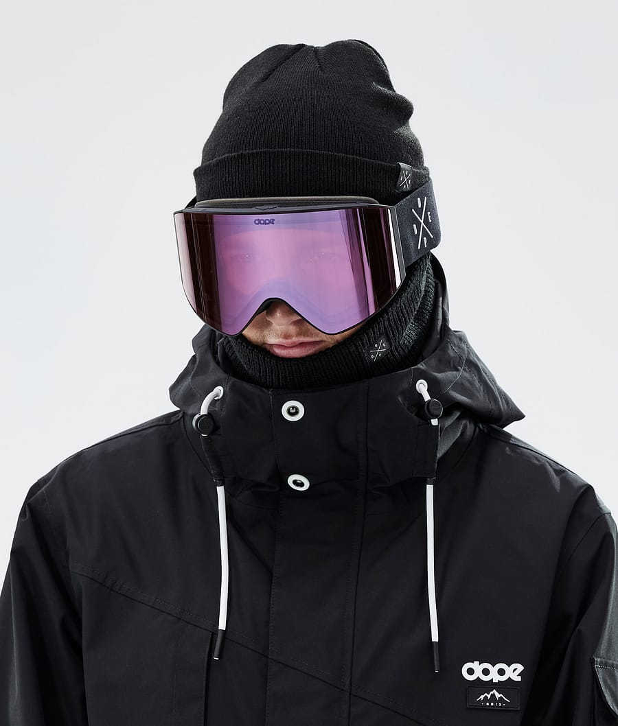 Dope Sight Ski Goggles Black W/Black Pink Mirror | Ridestore.com
